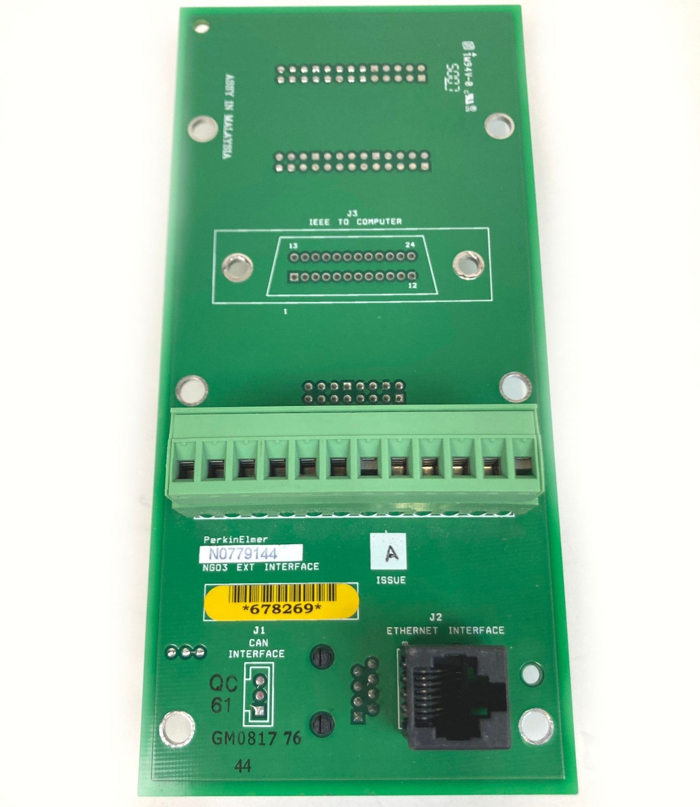 PerkinElmer Optima ICP N0779144 External Customer Interface PCB W/O IE ...